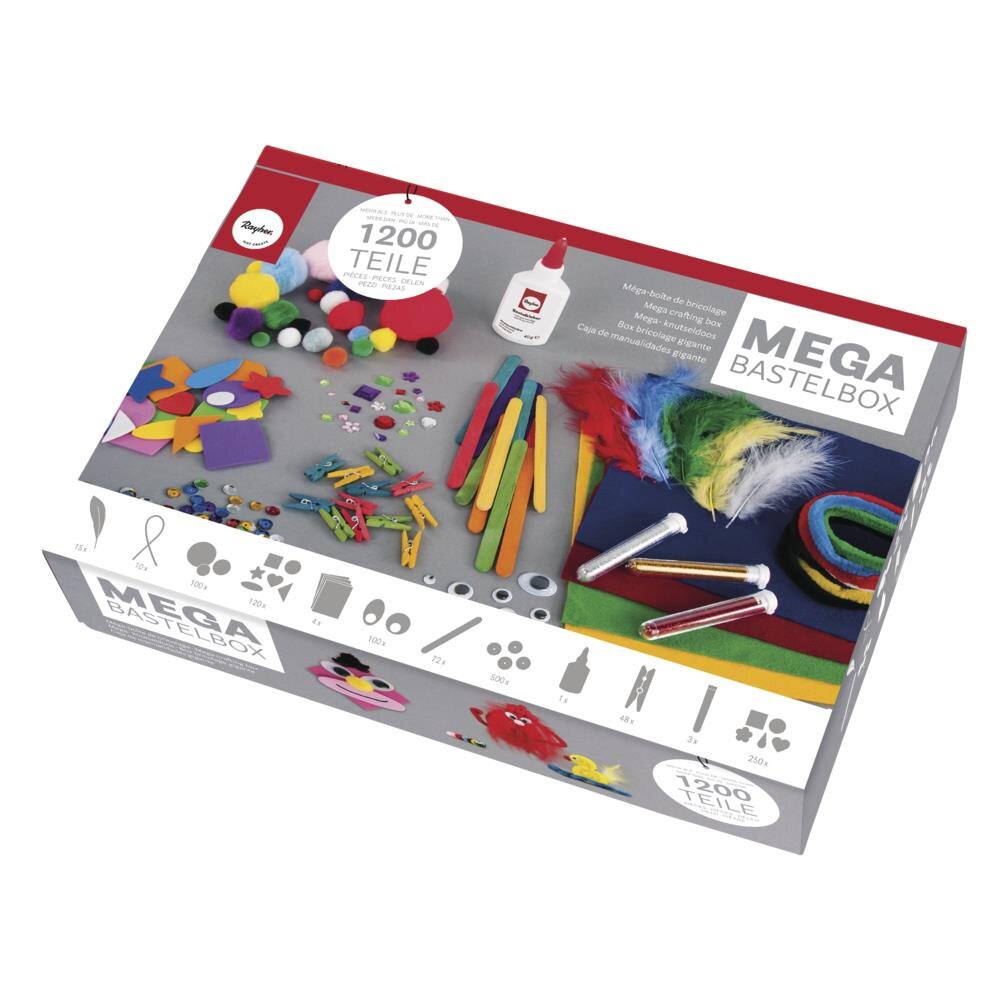 hobbyversand24 Mega-Bastelbox 1.200 Teile - hobbyversan